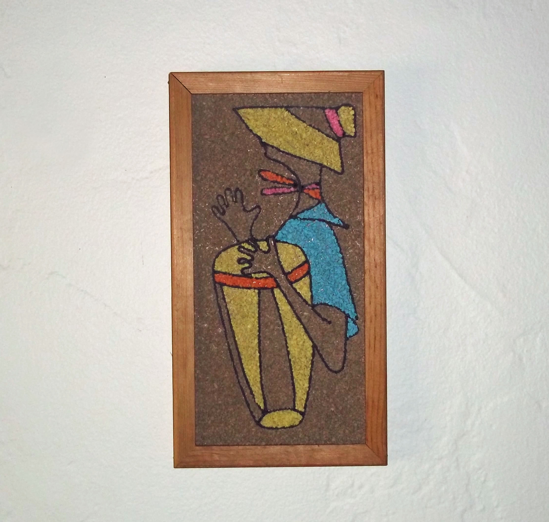 Gravel Art - Bongo Player - 1950s-60s Mid-Century