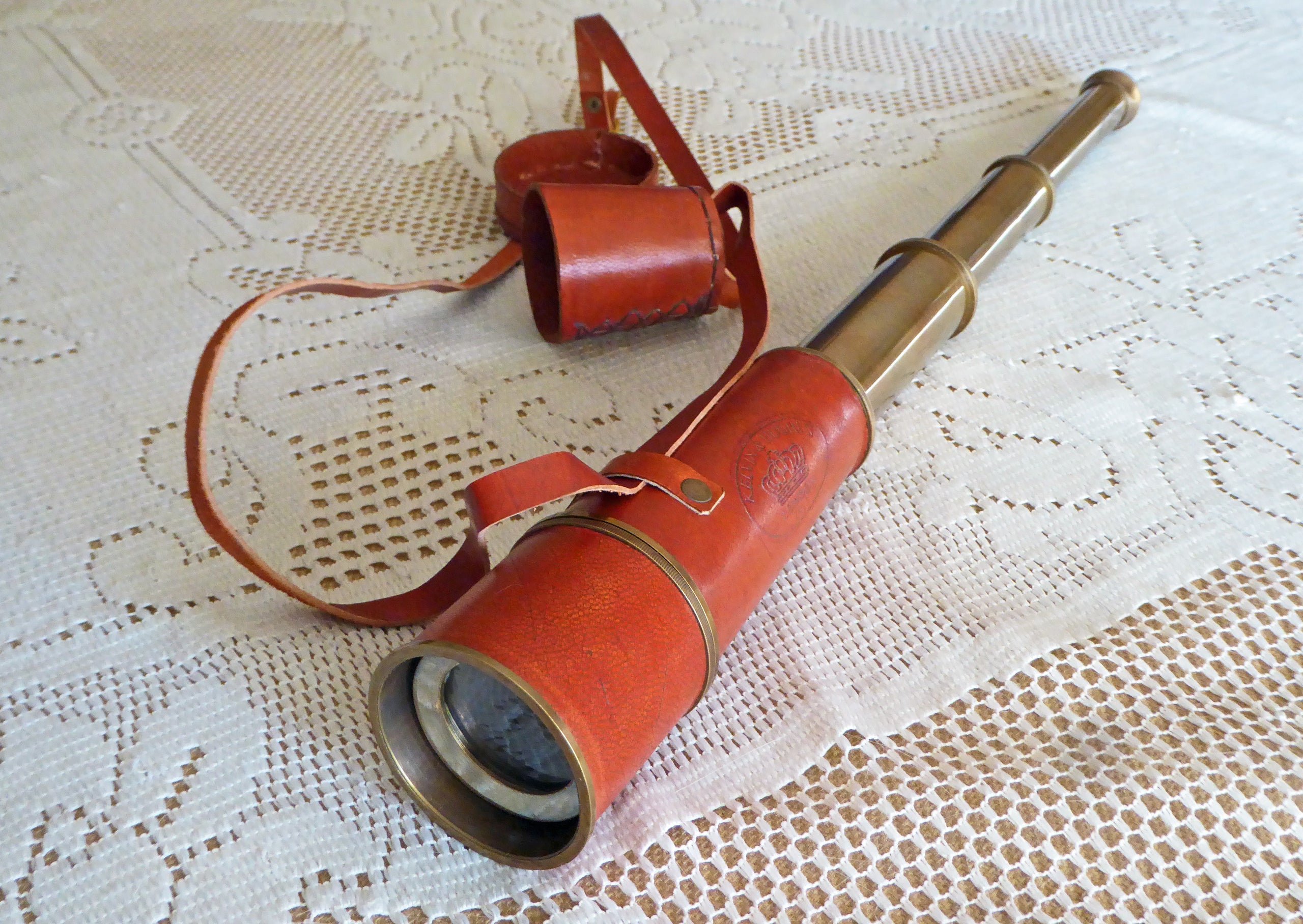 Brass & Leather Pirate Spyglass Scope